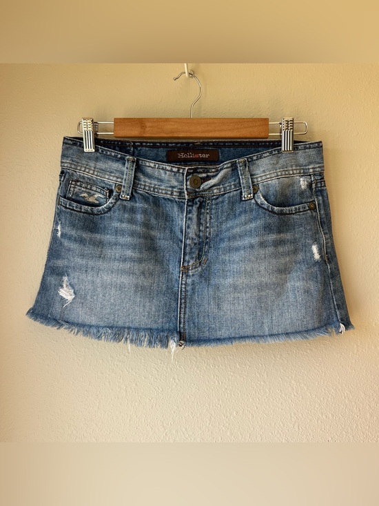 Hollister | Skirts | Vtg Y2k Hollister Micro Mini Jean Denim Skirt Size ...
